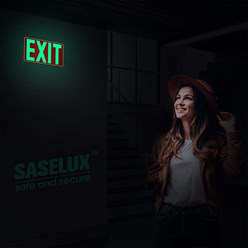 Glow In The Dark Photoluminescent Exit Sign Red - Adhesive Backing β UV Inks On Tear-resistant PVC - Non Electrical - Scratch Resistant -12 x 7 Inches For 50 Feet Visibility (2 Pack)