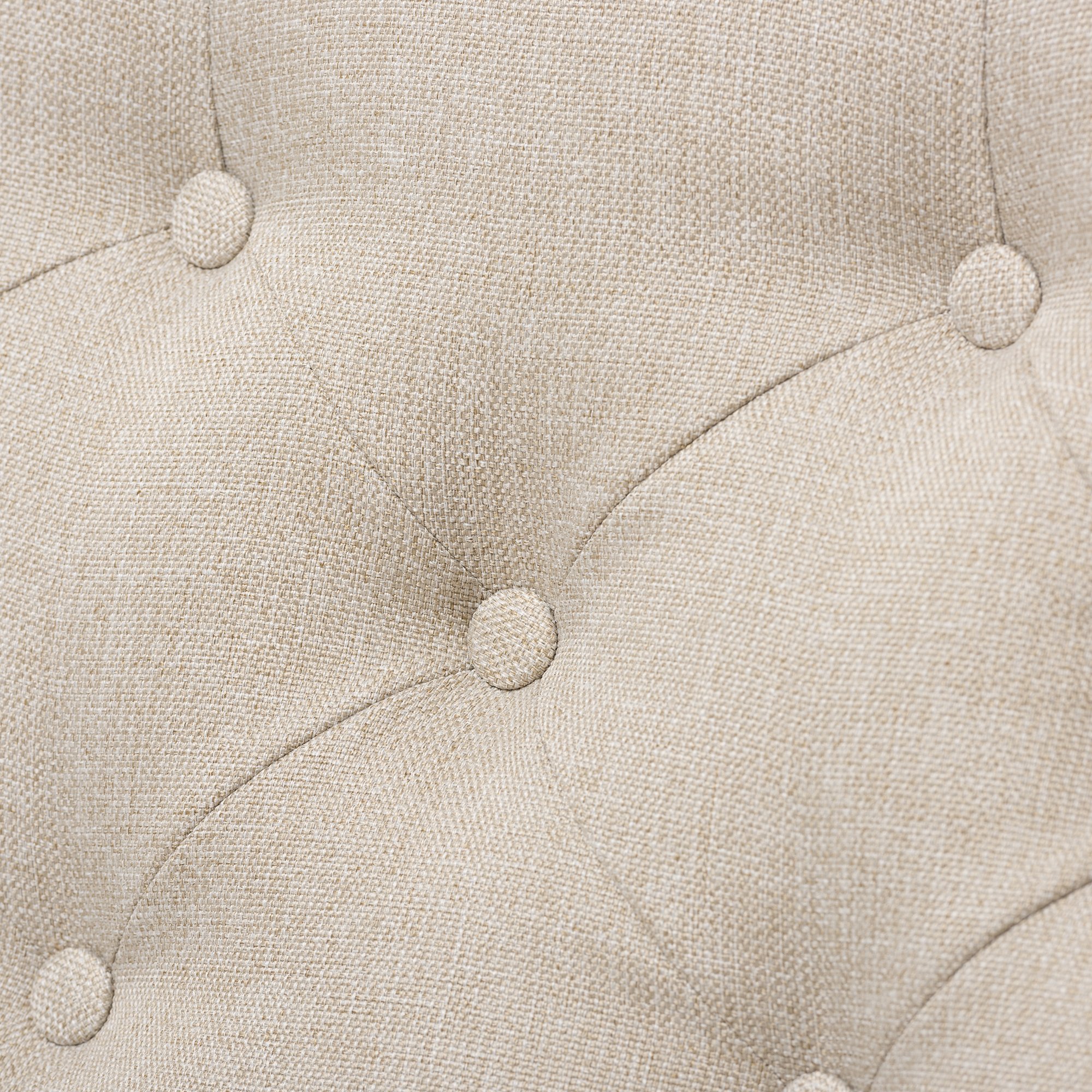 Baxton Studio Gervaise Modern and Contemporary Fabric Upholstered Button-Tufted Living Room 3-Seater Sofa, Light Beige