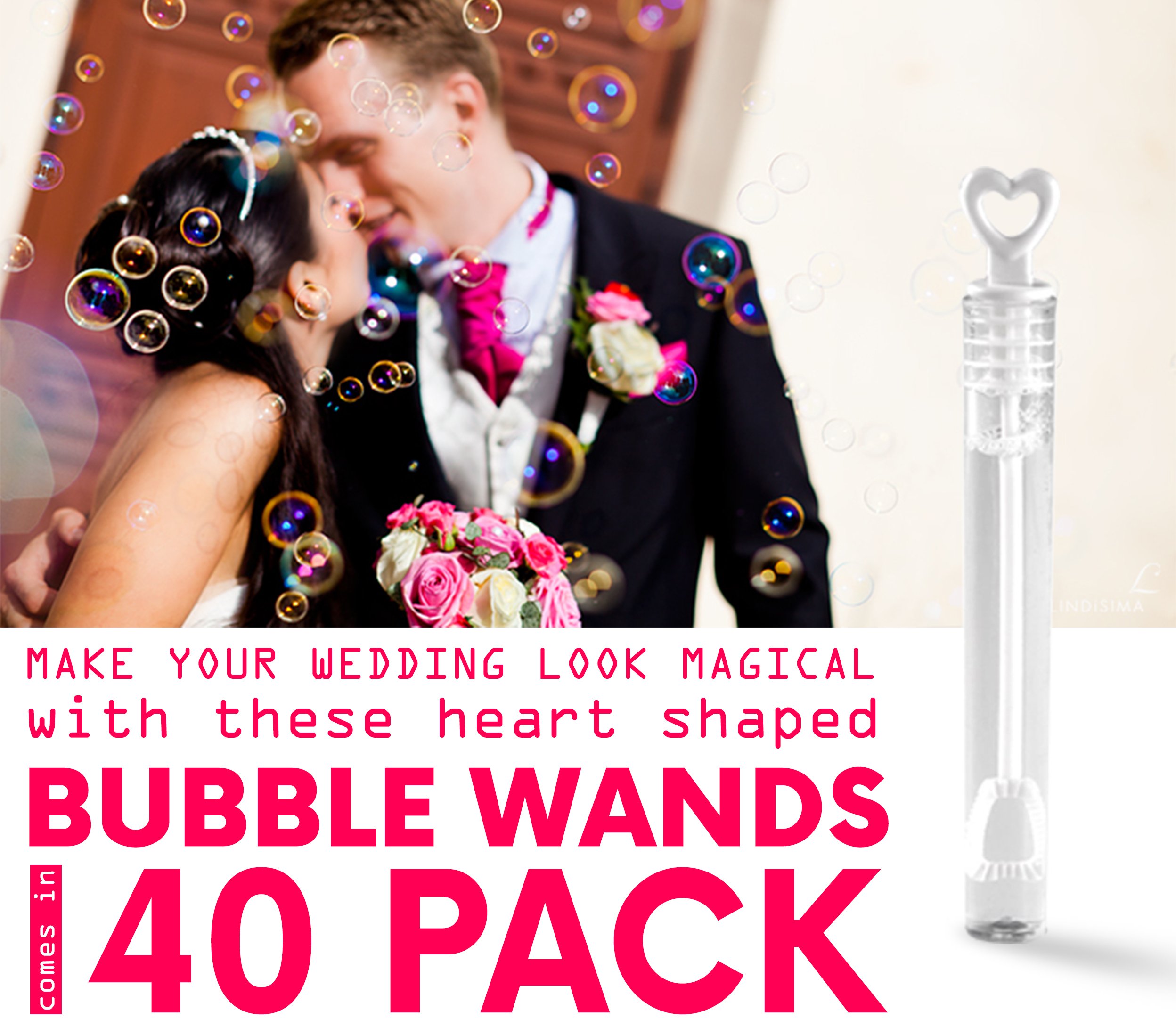 Big Mo's Toys 40 Pack Mini Heart Bubble Wands β Great Wand Bubbles Party Favors for Weddings and Anniversaries
