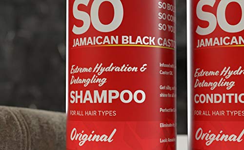 SO Jamaican Black Castor Oil Extreme Hydration & Detangling Shampoo | Prevent Hair Damage | Get Silky, Soft, Shine | Effective For Men & Women All Hair Types 12 Oz /354 mL