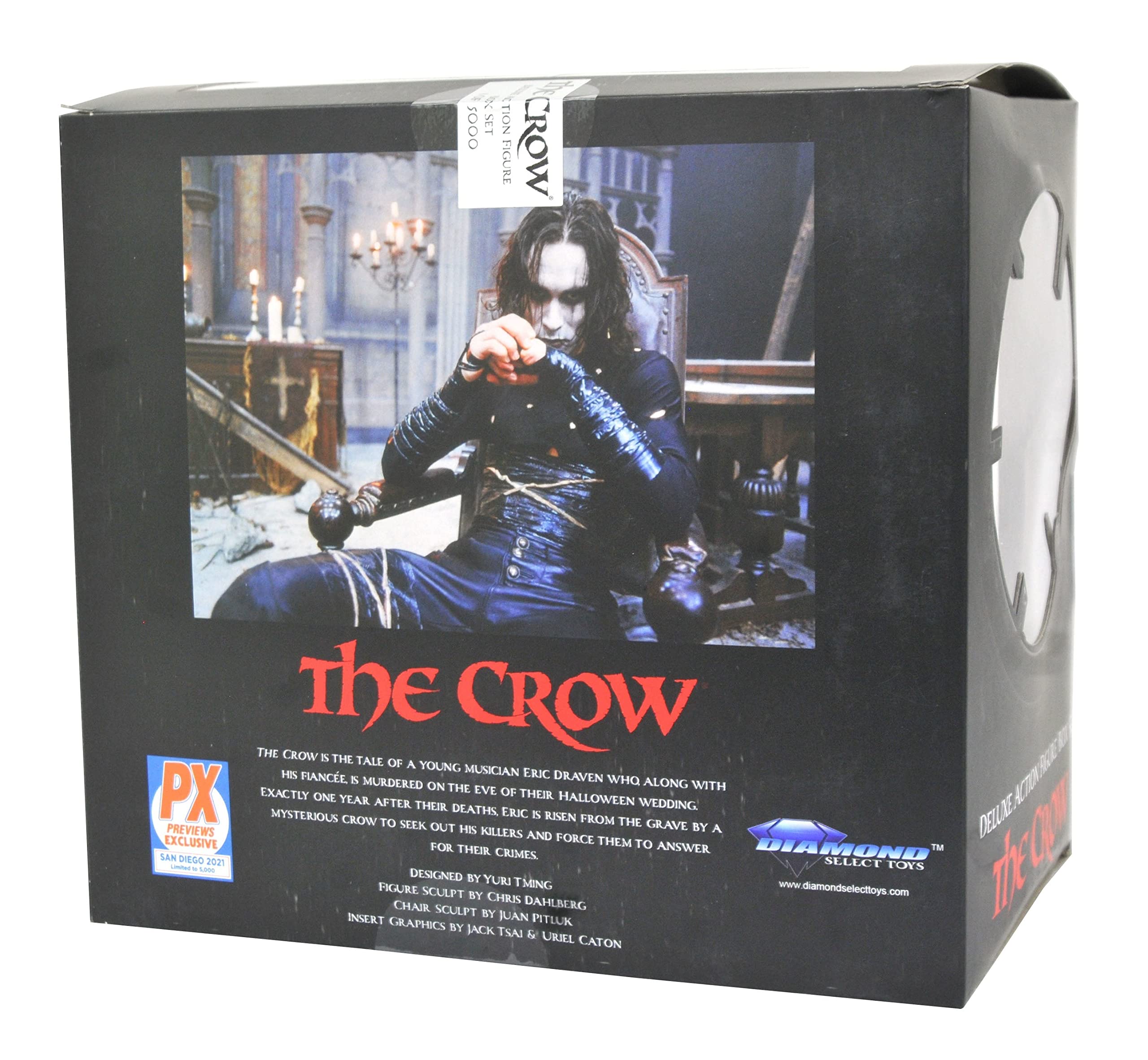 DIAMOND SELECT TOYS San Diego Comic-Con 2021 Exclusive The Crow Deluxe Action Figure, Multicolor