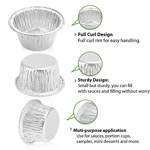 Disposable Aluminum Individual 2 Oz Foil Cups-Souffle Cups-ramekins. #S220 (100)