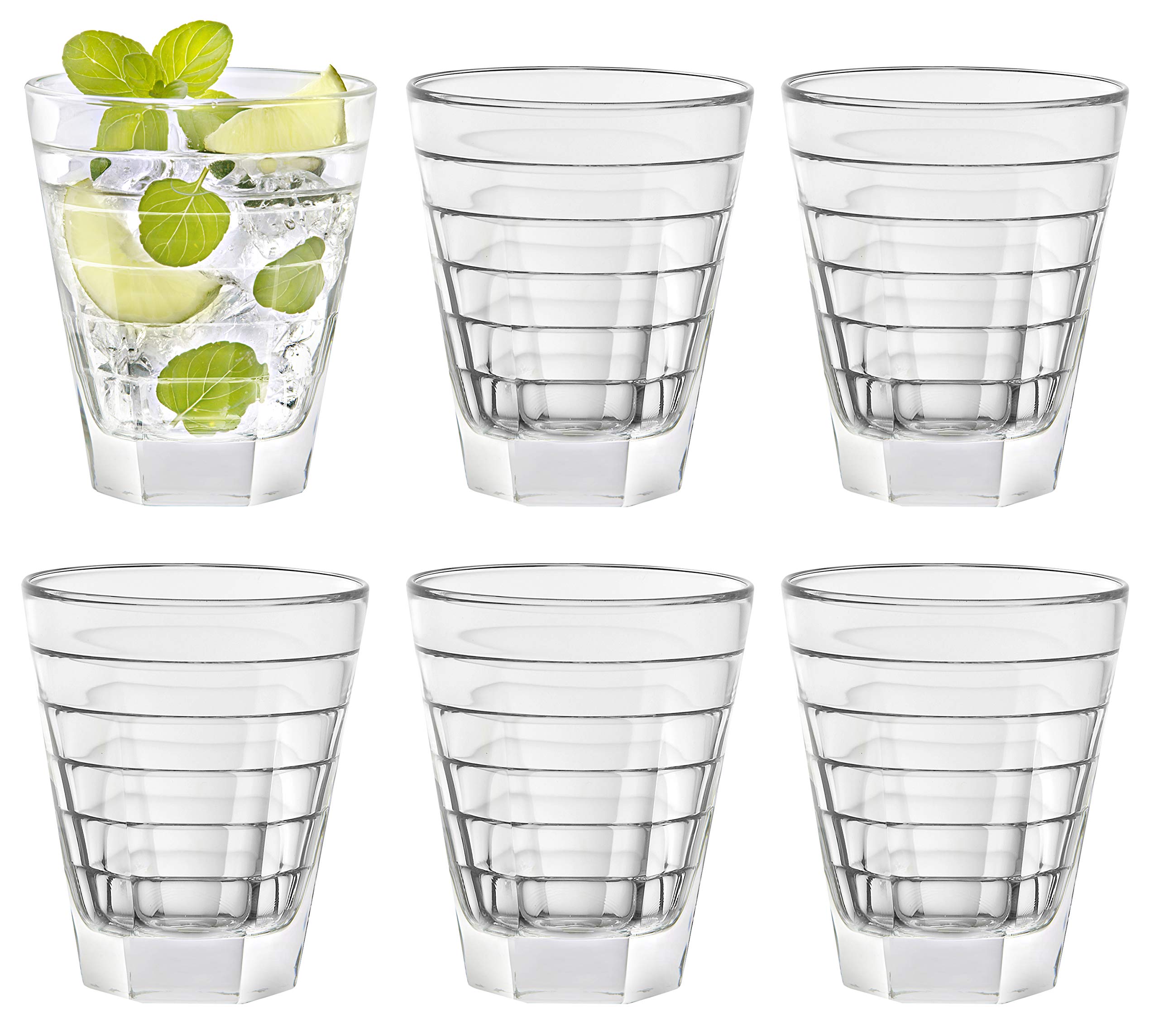 Barski - European Glass - Double Old Fashioned Tumbler Glasses - Uniquely Designed - Set of 6-11.5 oz. - Made in Europe