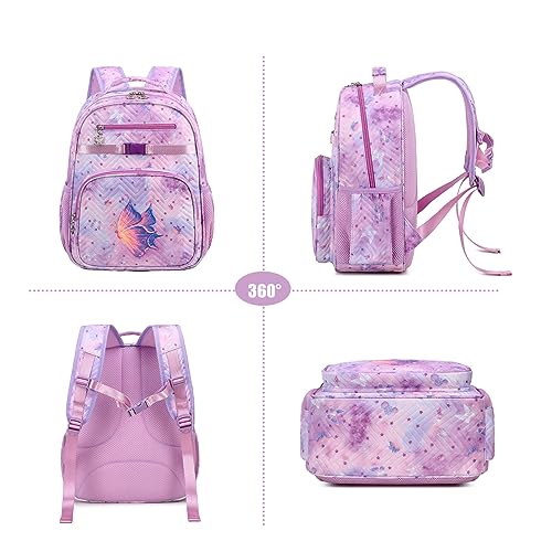 Cusangel Toddler Backpack for Girls, Girls Backpack for Kids 6-8, Lightweight Butterfly Kids Backpacks for Girls