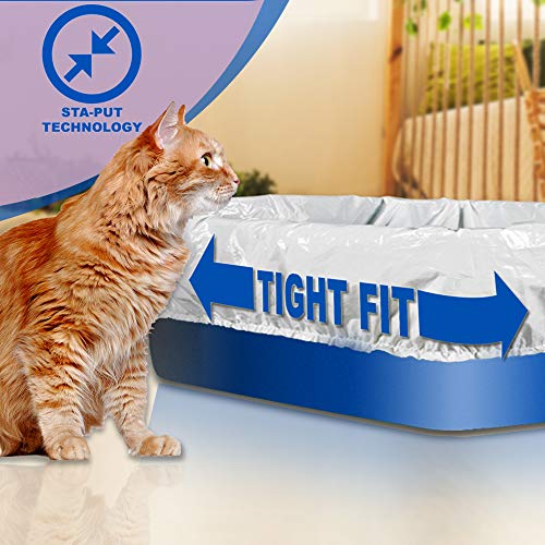 Alfapet sifting litter box liners, 30 Pack + 3 Solid Transfer Liner -For Large, X-Large, Giant, Extra-Giant Size Litter Boxes- With Easy Fit Sta-Put Technology (30 Count)