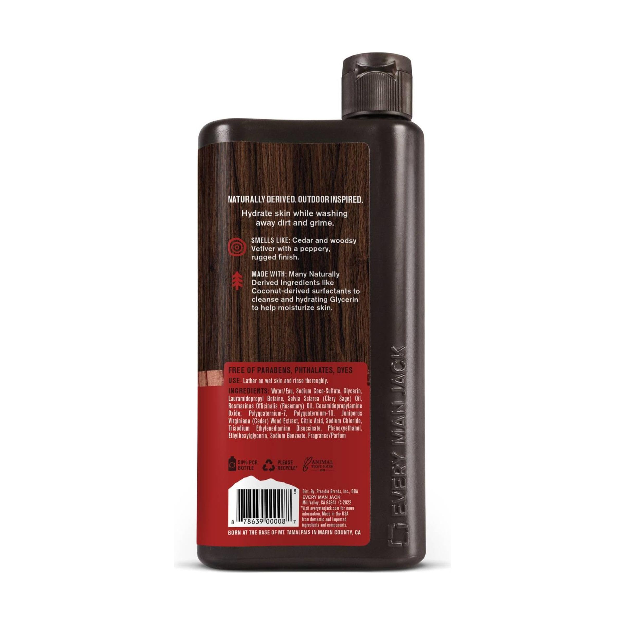 Every Man Jack Body Wash and Shower Gel Cedarwood, 16.9 Ounce