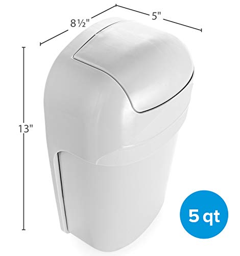Camco Cabinet Mount Trash Can | Ideal for Tight Spaces in an RV, Boat, Apartment, Dorm Room or Tiny House | Measures 13.5" x 8.5" x 5" (43962)