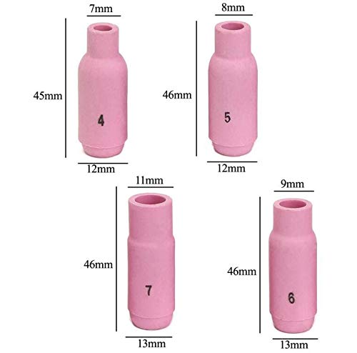 Alffun 68pcs TIG Torch Consumables Accessories KIT for TIG Welding Torch PTA DB SR WP 17 18 26 Back Cap/Collet Body/Alumina Nozzle