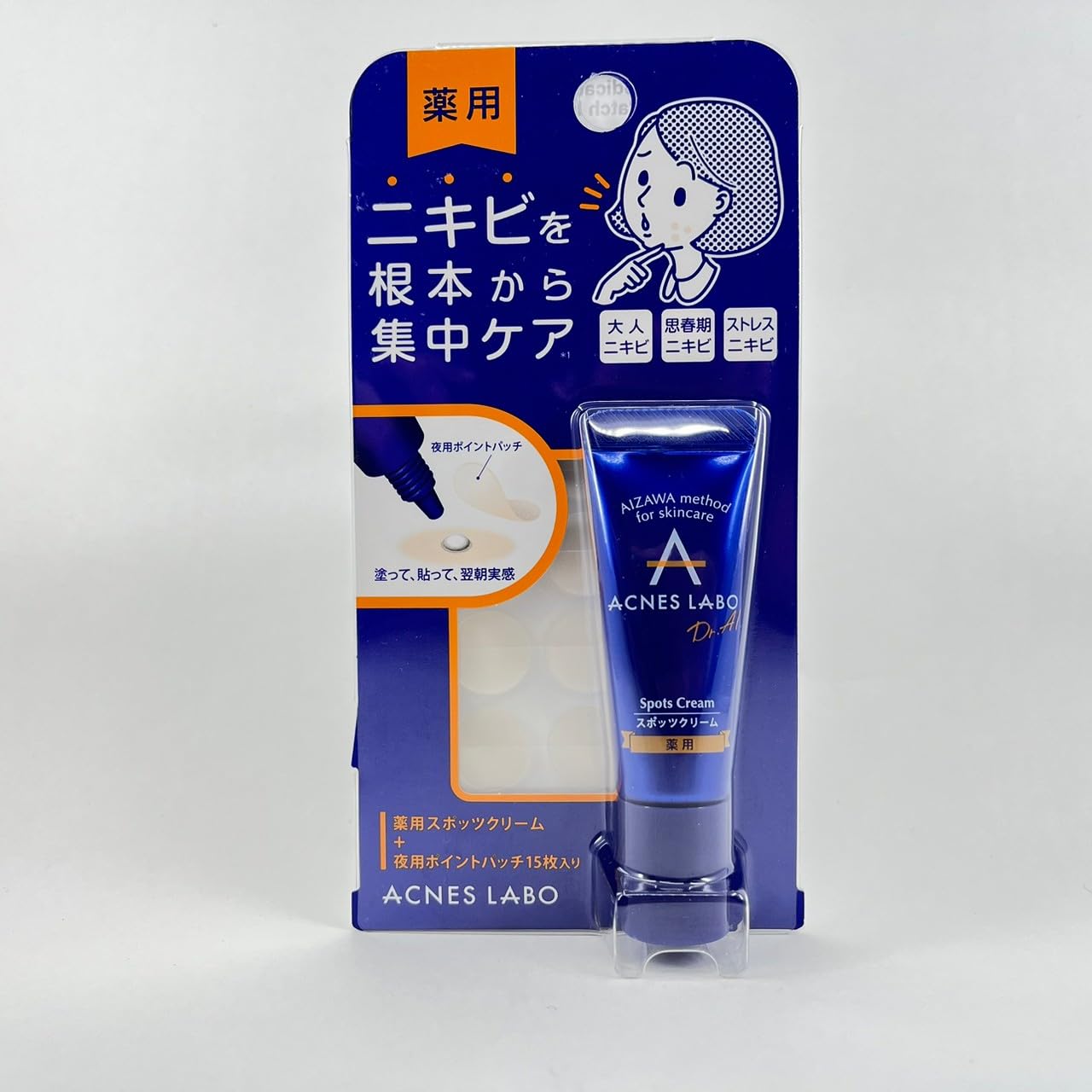 Acnes Labo Medicated Acne Exclusive Spots Cream Patch Included - 7g (Green Tea Set)