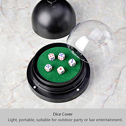 Bnineteenteam Dice Roller Cup,Automatic Dice Roller Cup KTV Pub Bar Transparent Plastic Cover Party Game Play with 5 Dices