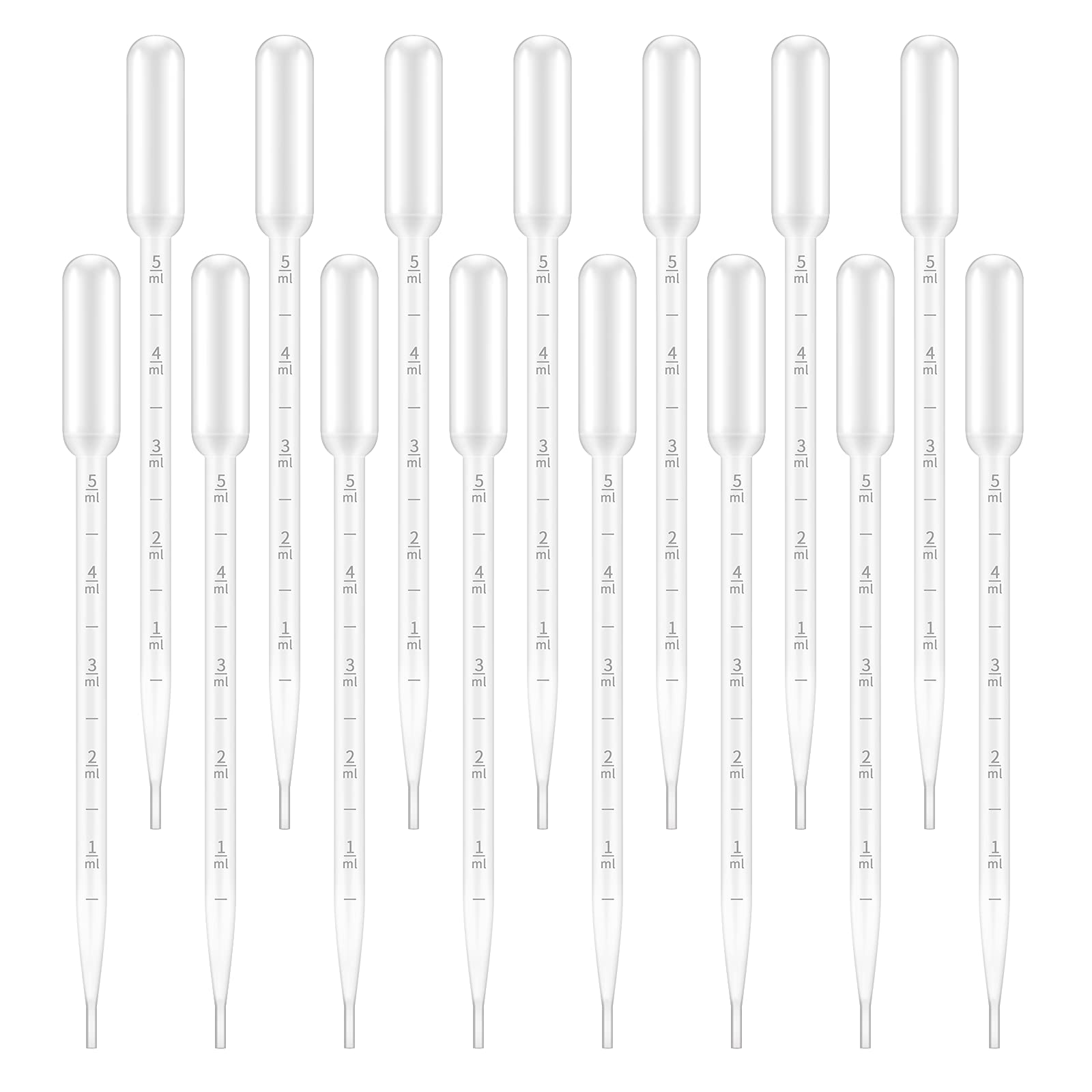 G2PLUS 100PCS 5ml Transfer Pipettes, Plastic Graduated Pipettes, Calibrated Disposable Dropper for Liquid, Essential Oils, Science Laboratory, Experiment, Essential Oils, Make up Tool