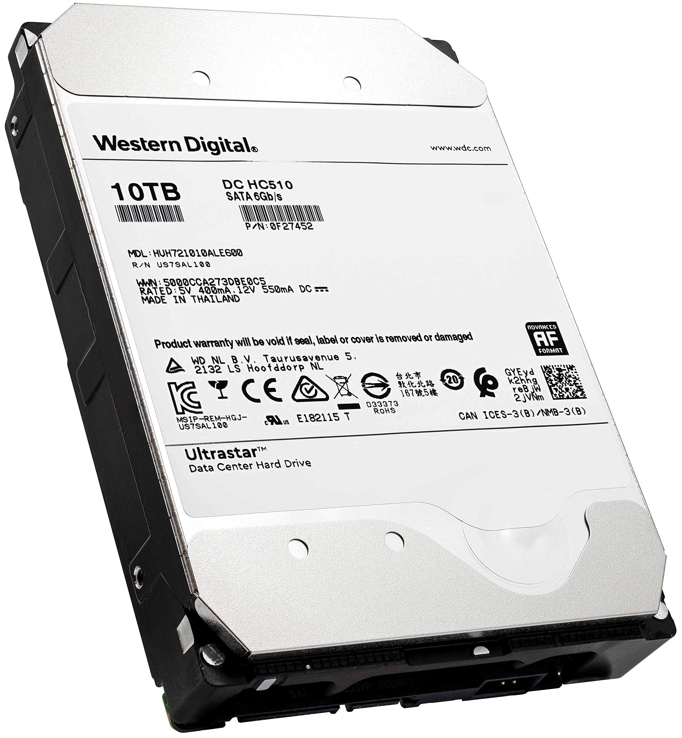 HGST Ultrastar He10 | HUH721010ALE600 (0F27452) | Power Disable | 10TB SATA 6.0Gb/s 7200 RPM 256MB Cache 3.5in HDD | 512e | Enterprise Hard Drive (Renewed)