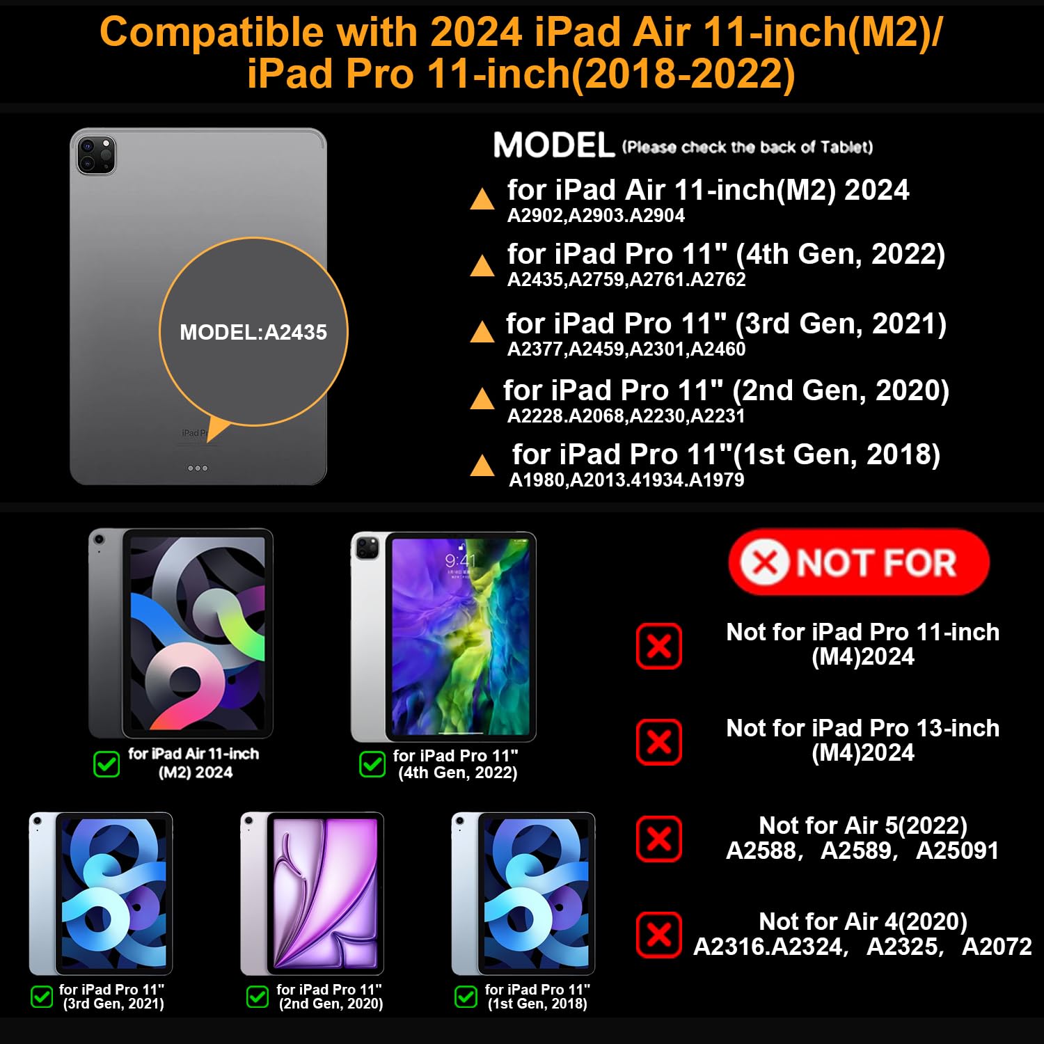 ALIWLHOF for iPad Air 11 inch Case with Keyboard(M2) 2024& iPad Pro 11 inch (1st/2nd/3rd/4th Generation)，Magic-Style Magnetic Keyboard Case with Multi-Touch Trackpad Keyboard Case for iPad
