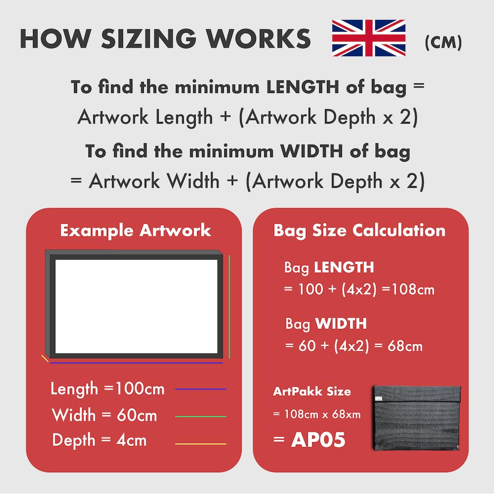 ARTPAKK Art Bags (AP03-28" x 36 1/2") - Strong • Shock-Absorbent • Reusable • Non-Toxic • Waterproof • Acid-Free Lining - Long-Term Art Storage + Shipping + Protection Solution (Colour May Vary)