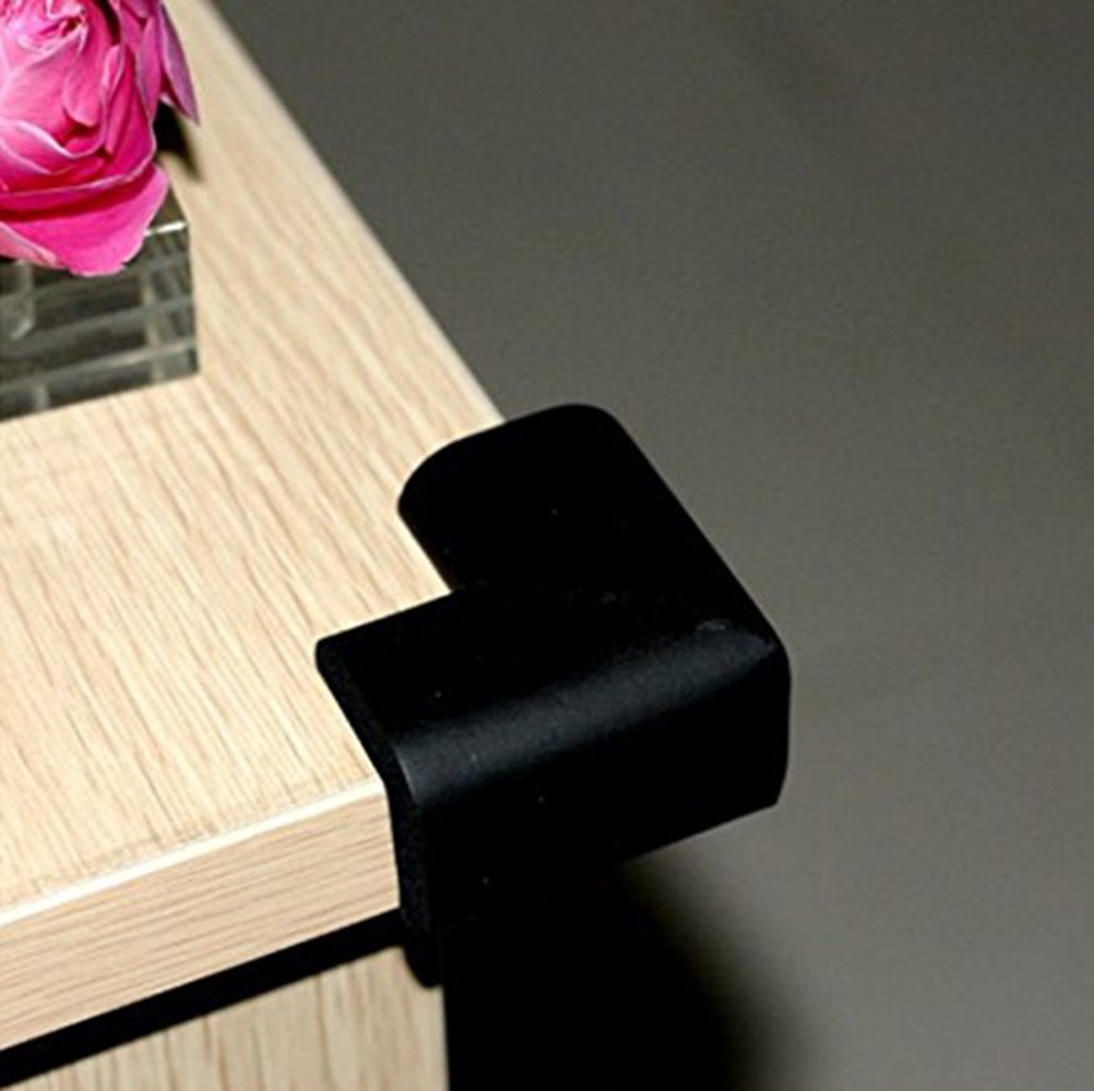 LURICO 4 Pieces Set Corner Protector | Baby Proofing Table Corner Bumper Guard | Child Safety Furniture Fireplace Corner Edge Guards | Soft Foam | Safe Corner Cushion | Pre-Taped | (Coffee Brown)