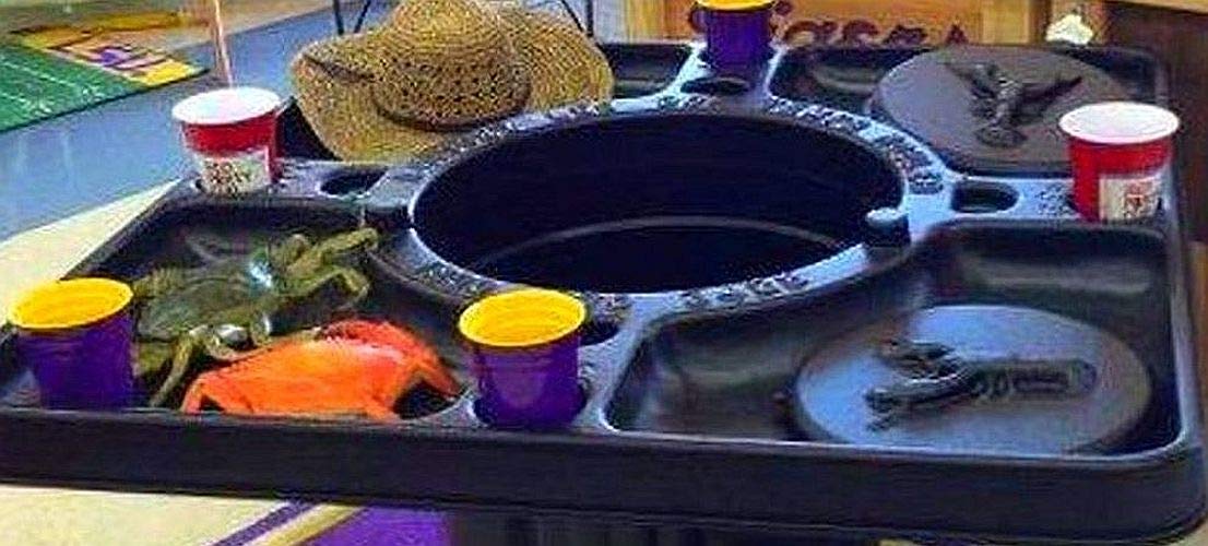 BayTec Crawfish Table - Plastic Barrel Table Top for BBQs or Seafood Boils