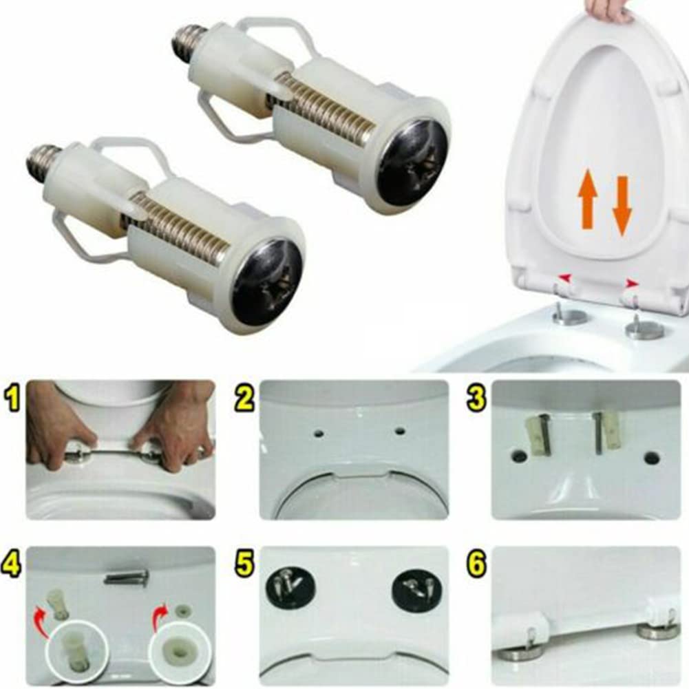 ALIWS Woodscrews,Multi-Purpose Screws,Top Fix Toilet Cover Seat Screws Well Nut Pan Fixing WC Blind Hole Fitting Kit for Universal Toilet Seat Hinges Commode-China,E (Color : B)