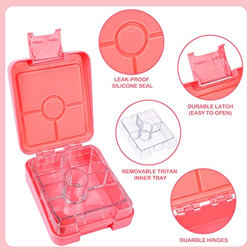 Bento Lunch Box Set With 10oz Soup Thermo, Leak-proof Lunch Containers with 4 Compartment, Kids Hot Thermo Food Jar/Insulation Lunch Bag, Food Containers for School(Mermaid)