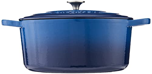 Crock Pot Artisan Enameled Cast Iron 7-Quart Oval Dutch Oven, Sapphire Blue -