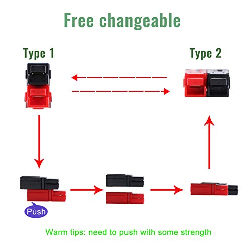 AYECEHI Solar Adapter Cable Solar Power Adapter Connector Male and Female Solar Panel Cable Kits -10AWG 35cm/1.1ft