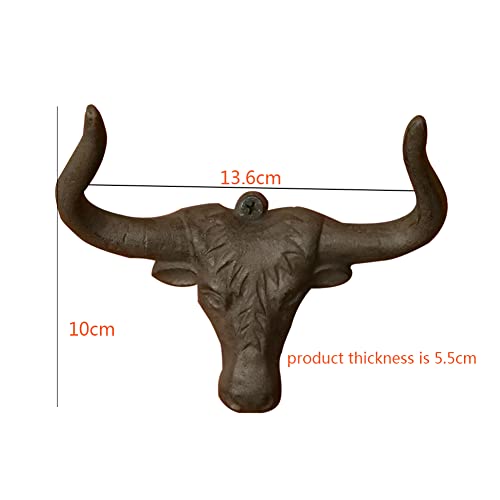 Coat Hooks Wall Mounted,JfwuHap 1 Piece Wall Hangers Iron Hook Bull Head Hook Animal Shaped Coat Hat Hooks Metal Wall Hooks Hangers Wall Hooks , Wall Hooks for Hanging Clothes Backpack Coats