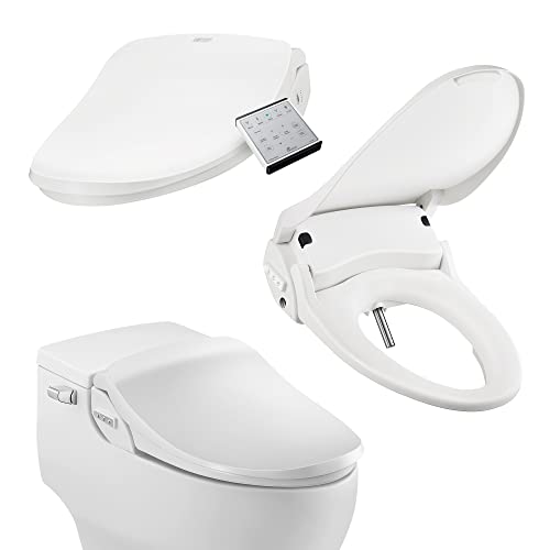 Bio Bidet Slim Two Electric Bidet Toilet Seat Round, Warm Water, Heated Seat, Night Light, Front and Rear Wash, Wireless Remote Control, White