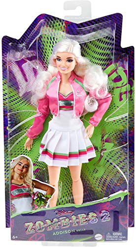 Disney’s Zombies 2, Addison Wells Doll (11.5-inch) wearing Cheerleader Outfit and Accessories, 11 Bendable “Joints,” Great Gift for ages 5+ [Amazon Exclusive]