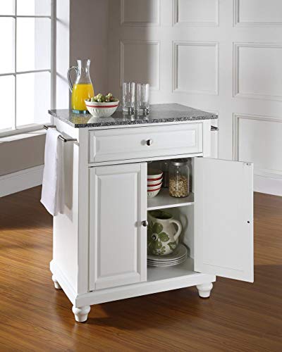 Crosley Furniture Cambridge Cuisine Kitchen Island with Solid Grey Granite Top - White