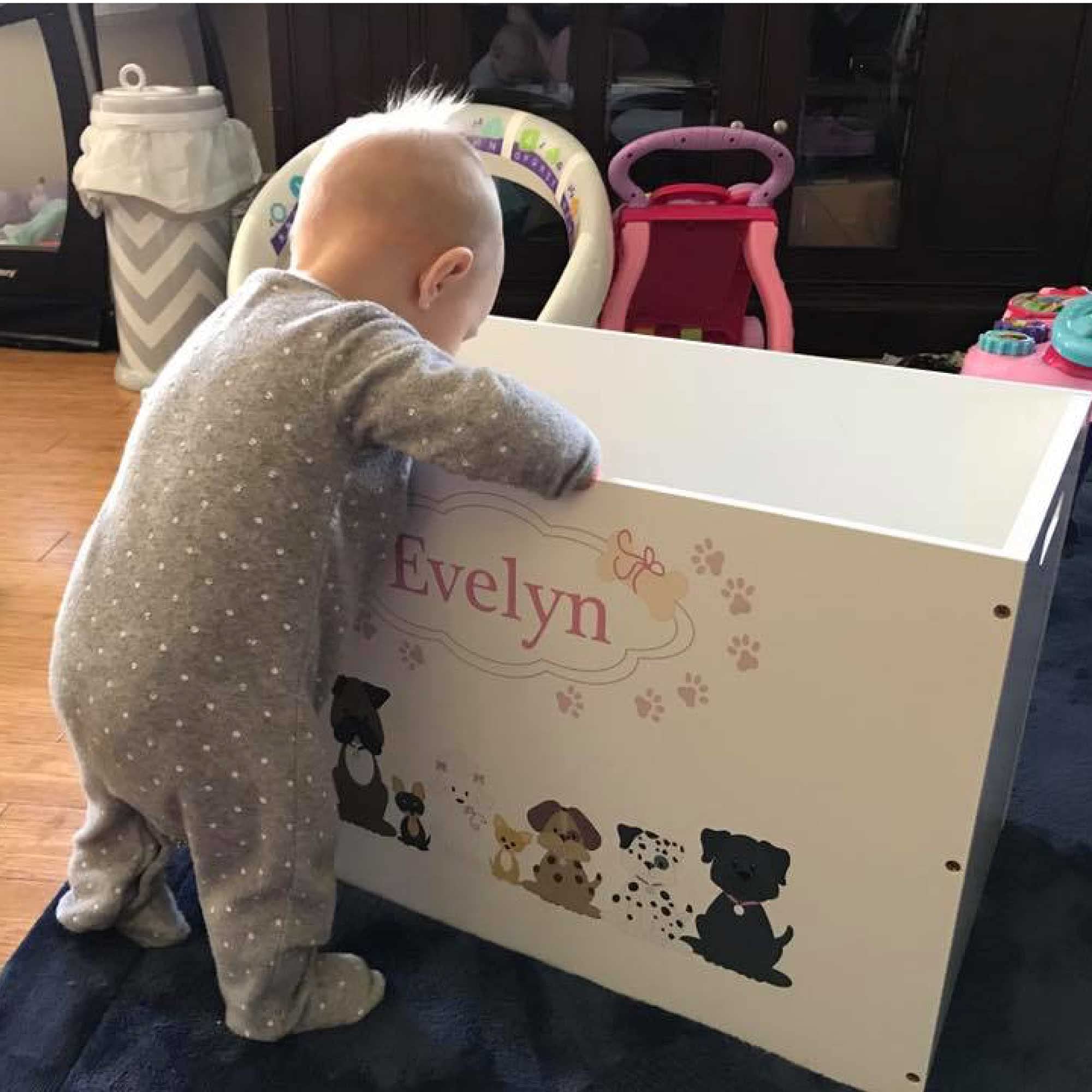 My Bambino Personalized Toy Storage Box and Bin Newborn Gift (Aqua Butterflies)
