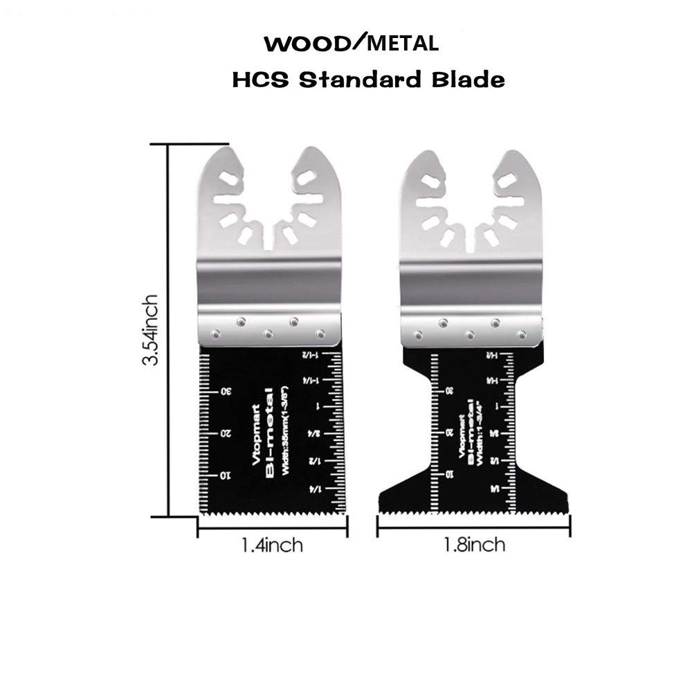 6 Pcs Oscillating Saw Blades Metal Wood Universal Oscillating Multitool Quick Release Saw Blades Kit Compatible with Dewalt Fein Bosch Multimaster Makita Ridgid Ryobi Rockwell