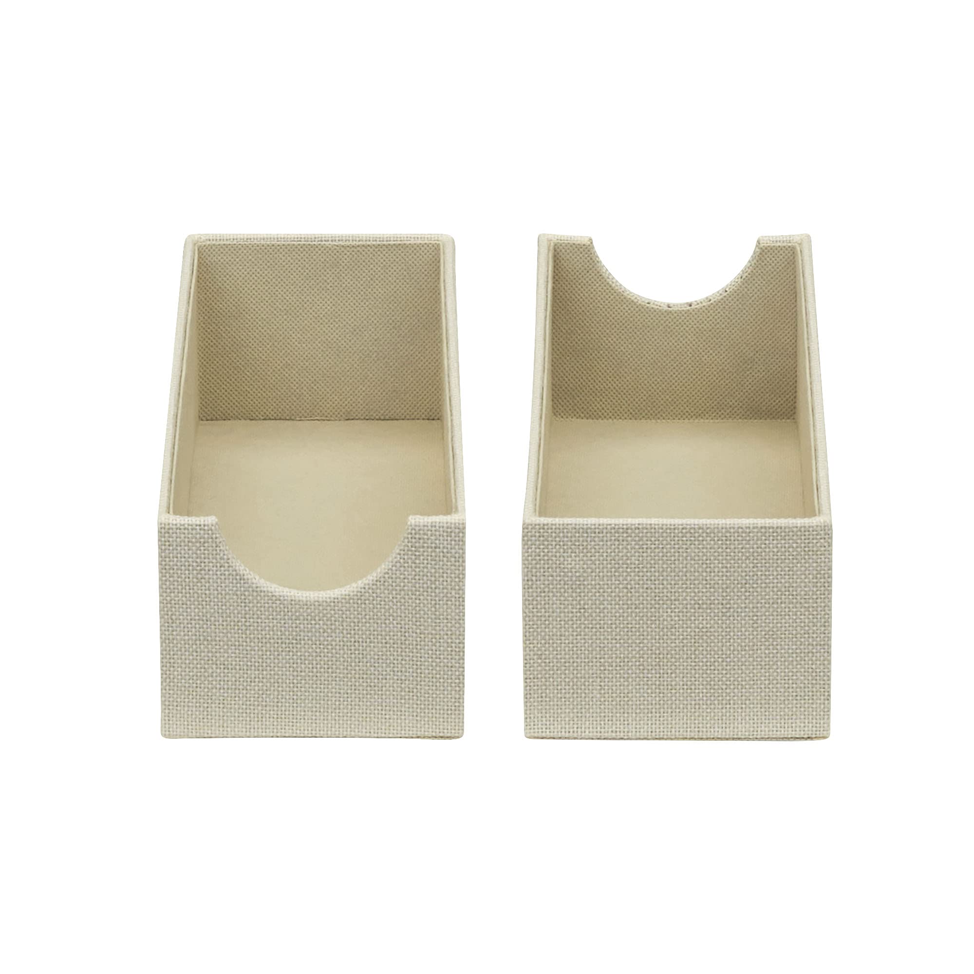 Household Essentials Cream Narrow Deep Drawer Organizer Boxes for Storage | 2pc Set