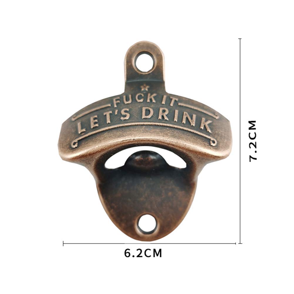 AYRXG 2 Pcs Wall Mounted Bottle Opener Vintage Beer Bottle Opener Suitable for Bars KTV Hotels Homes(Red bronze,Black)