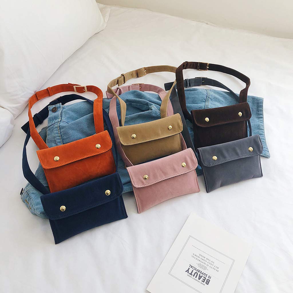 BOLUBILUY Women's Casual Wild Chest Bag Messenger Bag,Simple Solid Color Small Square Single Strap Pocket Bag