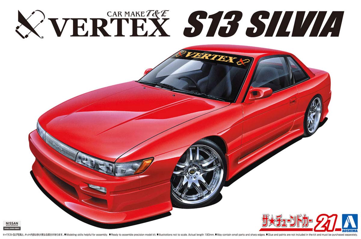Aoshima 1/24 Scale Vertex PS13 Silvia 1991 - Plastic Model Building Kit # 58619
