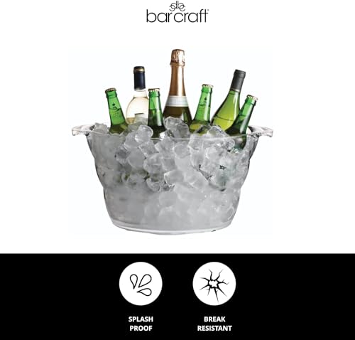 BarCraft Large Drinks Cooler Bucket, Acrylic, 10 l, Transparent