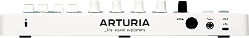 Arturia MiniLab 3 Portable MIDI Keyboard Controller with Pig Hog MIDI Cable & Polishing Cloth - 25 Key MIDI Controller, White Mini Keyboard for Recording Studio, Music Equipment with Software Included
