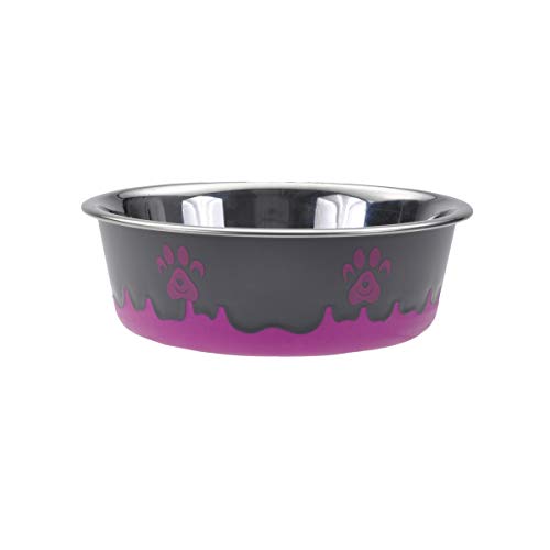 Maslow Design Series Non-Skid Paw Design Bowl, Pink 28 Ounce/3.5 Cup