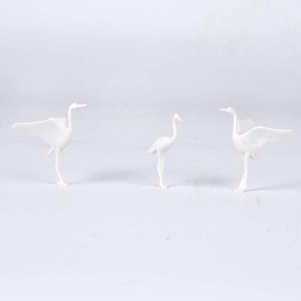 B Baosity 10 Miniature Pieces Figures Bird Crane 4x4x3cm