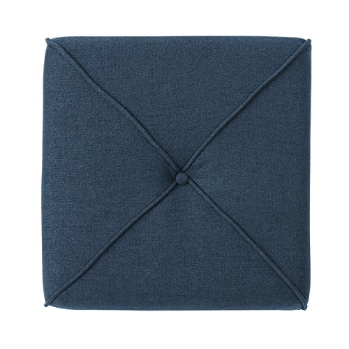 Christopher Knight Home Kenyon Fabric Square Ottoman, Navy Blue 16.5 x 16.5 inch