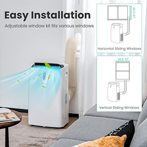 COSTWAY Portable Air Conditioner, 14000 BTU 4 in 1 AC Unit with Cool, Fan, Heat & Dehumidifier, Alexa Voice-Enabled Air Cooler with WiFi Smart App Control, LED Display, 24H Timer, Cools up to 700 Sq. Ft (14000BTU)