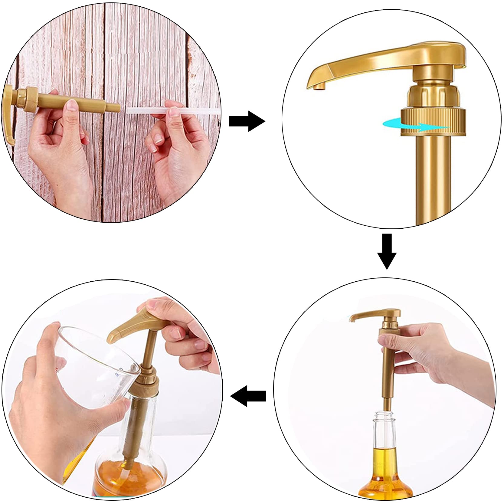 AOSWTLIF 12PCS Syrup Pump Suitable for 750ml Bottles,Coffee Syrup Dispenser Pump,Flavor Syrup Pump (12)