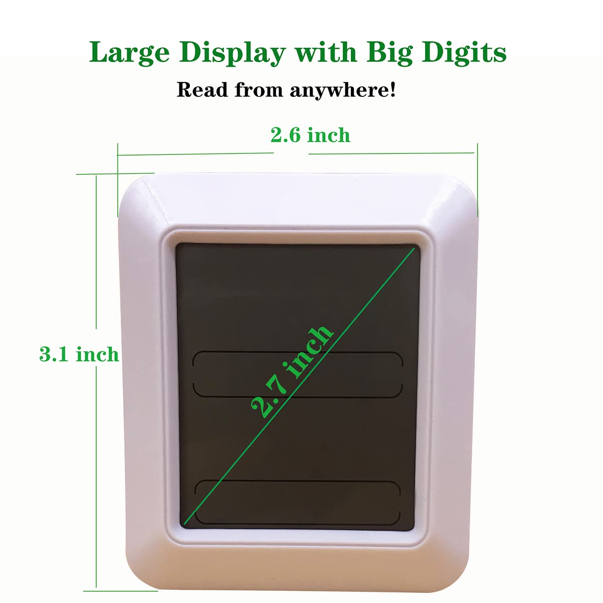 Digital Temperature and Humidity Meter Sensor Gauge Large LCD Display Indoor Room Temperature Hygrometer Monitor Air Comfort Indicator for Pet Reptile,Greenhouse,Basement,Humidor,Guitar,Office,Cellar