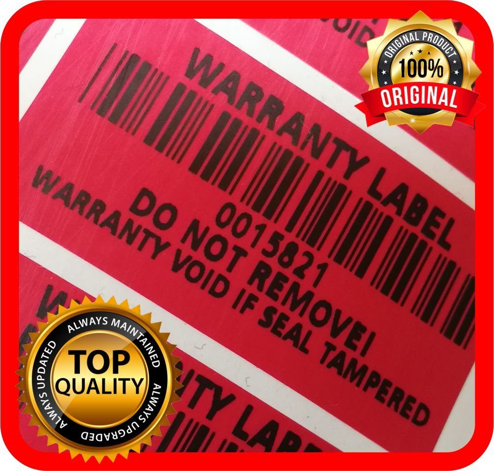 Holomarks 300 pcs Red Tamper Evident Warranty Labels Security Stickers Low Residue 1.57 x .787 inch