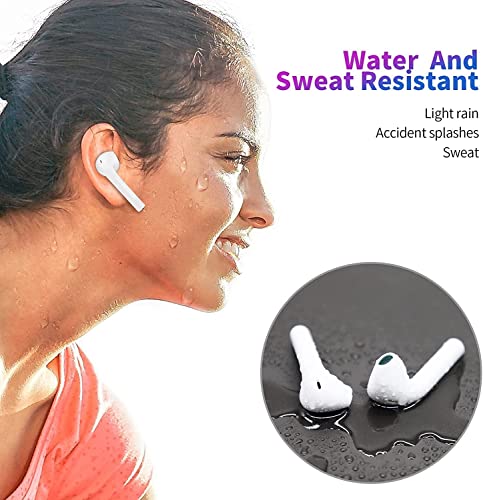 CSL-Computer Wireless Earbuds Air Buds PodsBluetooth 5.3 Headphones Noise Cancelling Bud Pro Stereo Ear pods in-Ear Built-in Mic IPX7 Waterproof for iPhone/Samsung/Android WhiteairPods (Rro12)