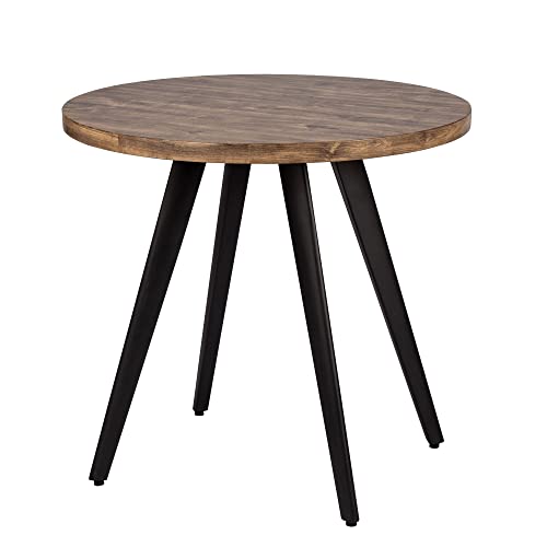 Comfy to go Round Dining Table, 31.5" Small Kitchen Table for 2-4 Person, Mid Century Modern Dining Table with 1.4" Thickness Wood Grain Tabletop for Dining, Living Room, Small Space (Rusty Brown)