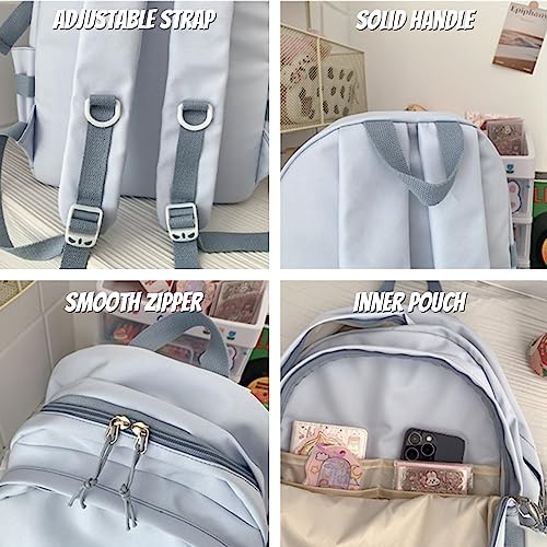 BILIPOPX Kawaii Backpack with Cute Accessories Aesthetic 15.6 Inch Laptop Backpack Pendant (Deep Blue)