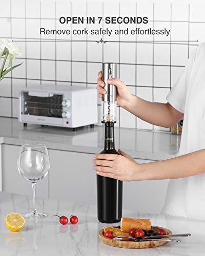 Foneta Electric Wine Opener Rechargeable Wine Bottle Opener with Charging Base, Wine Aerator Pourer, Foil Cutter, Wine Stoppers - Glamour Series
