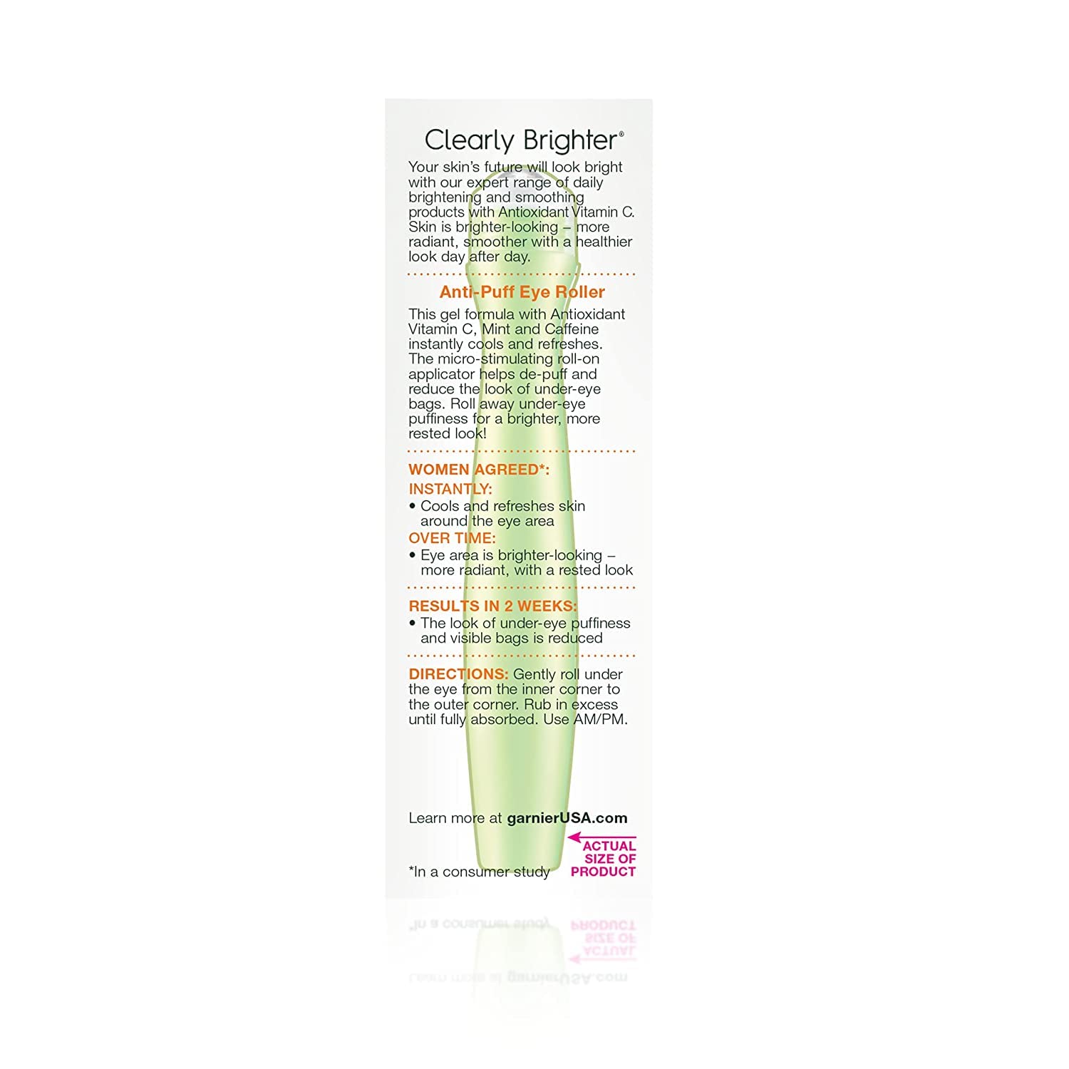 Garnier SkinActive Clearly Brighter Anti-Puff Eye Roller 0.5 oz (Pack of 3)