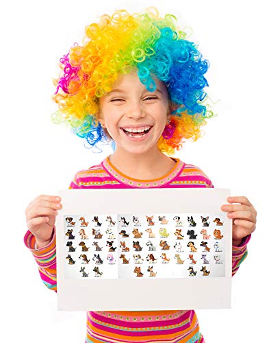 Fiomia Dogs Temporary Tattoo cartoon Sticker Face Decal Body Glitter for children kids girls Waterproof Removable 54 Designs 3 Sheets