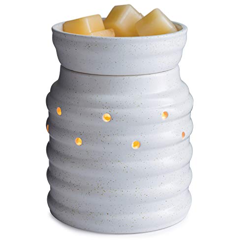 CANDLE WARMERS ETC. Illumination Fragrance Warmer- Light-Up Warmer for Warming Scented Candle Wax Melts and Tarts or Essential Oils to Freshen Room, Farmhouse Milkjug